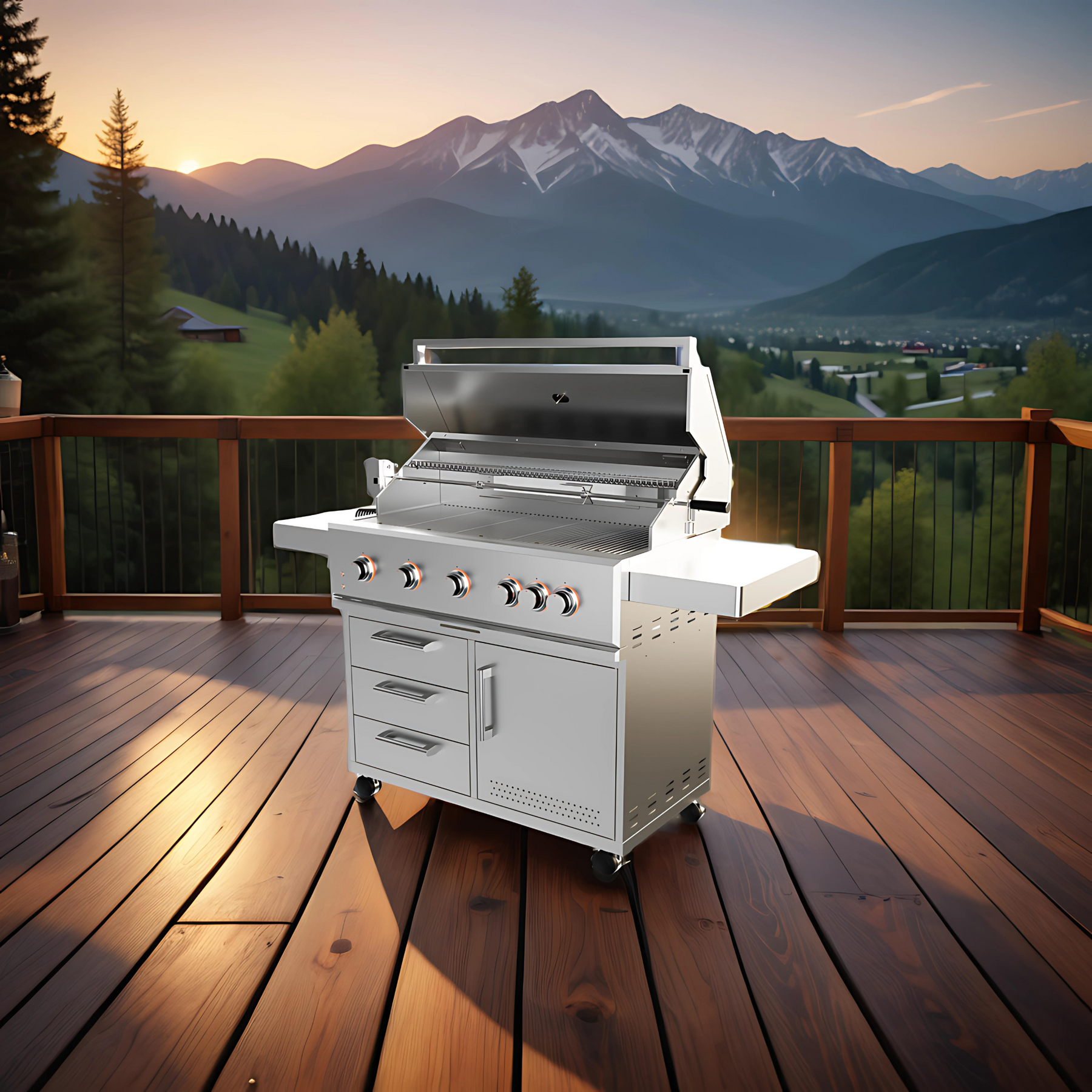 Bear Grill - 42" 5-Burner Grill w/ Rotisserie Kit & Motor – BEAR GRILL