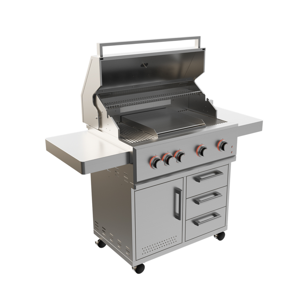 Bear Grill - 34" Sun Bundle – Luxury Outdoor BBQ Grill & Cart – BEAR GRILL